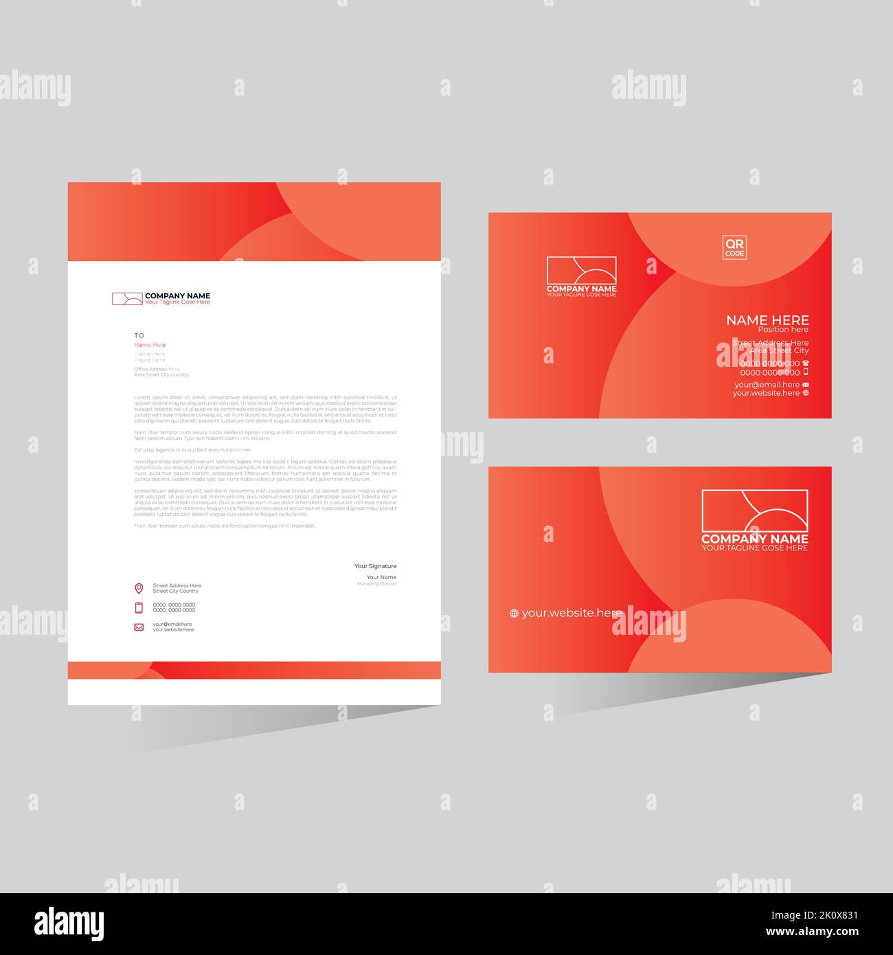 letterhead and business card design Stock Vector Image & Art - Alamy