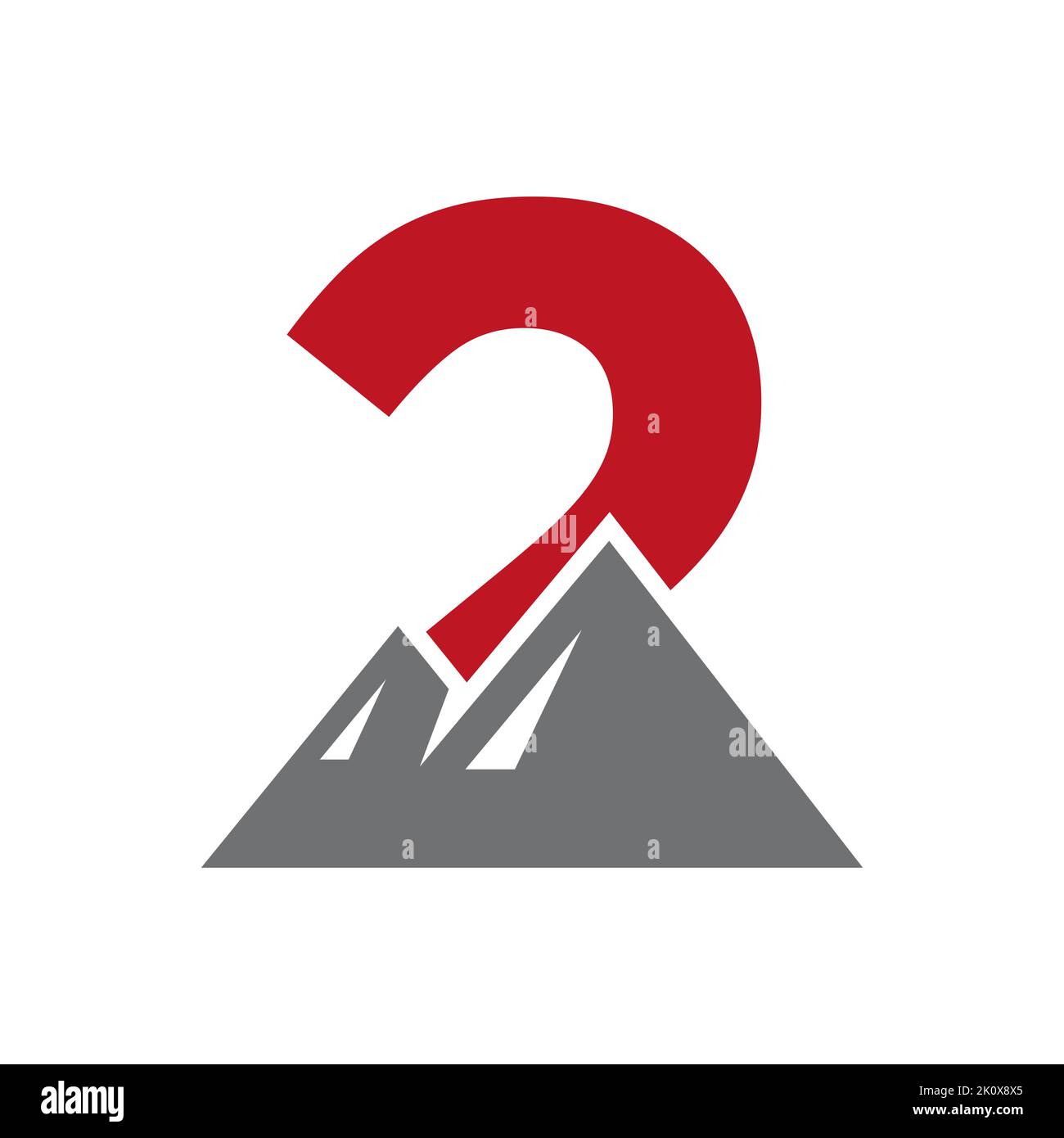Letter 2 Mount Logo Vector Sign. Mountain Nature Landscape Logo Combine ...