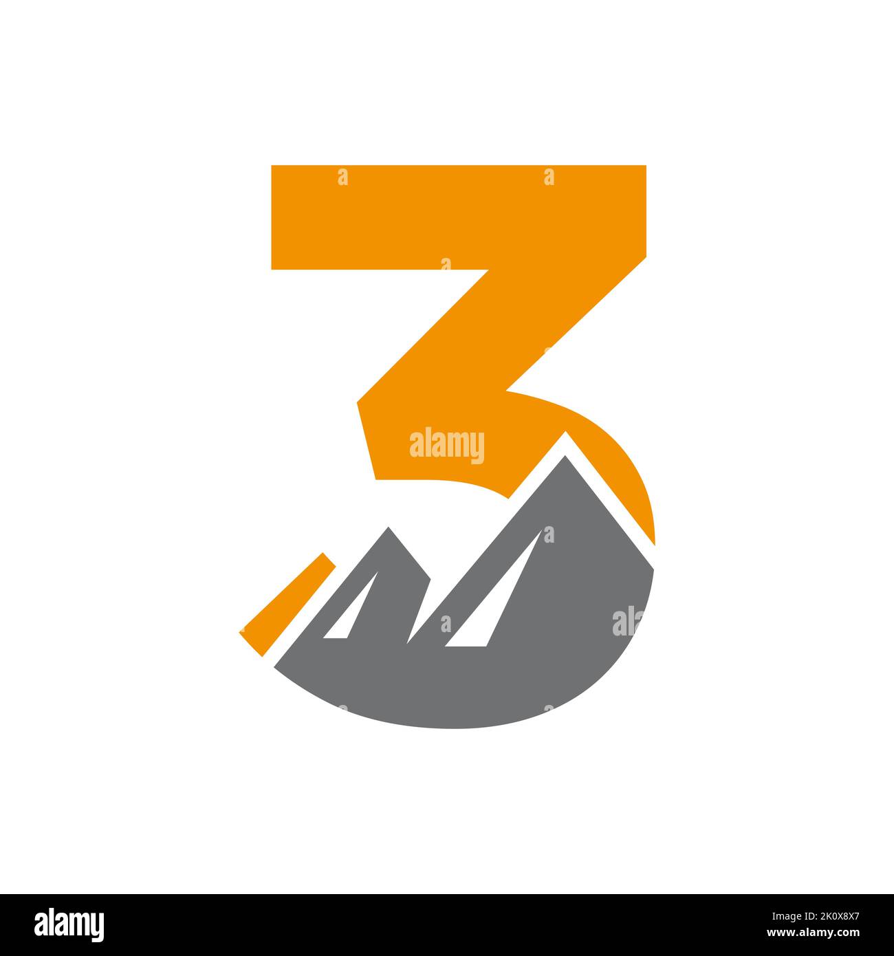Letter 3 Mount Logo Vector Sign. Mountain Nature Landscape Logo Combine ...