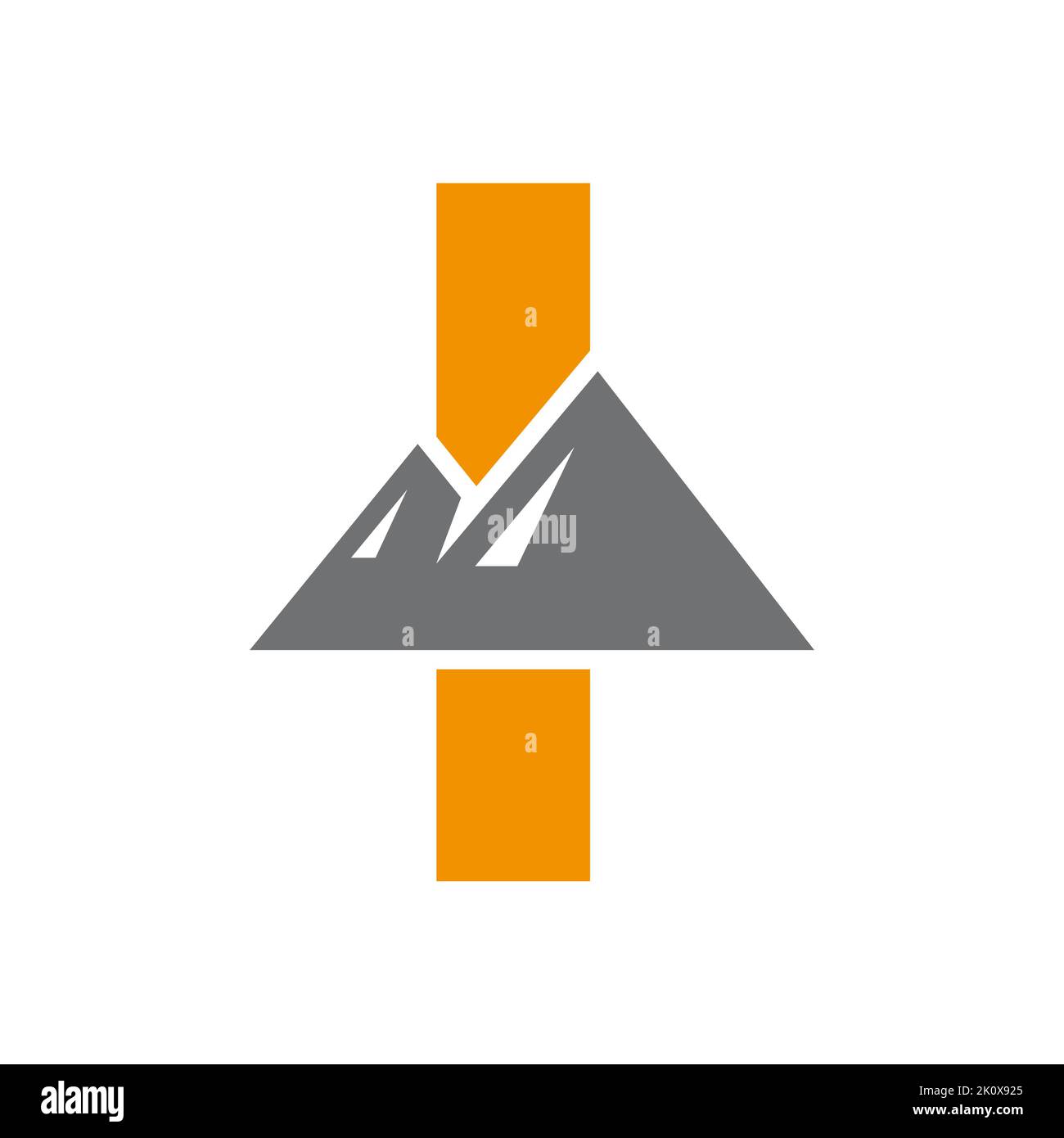 Letter I Mount Logo Vector Sign. Mountain Nature Landscape Logo Combine ...