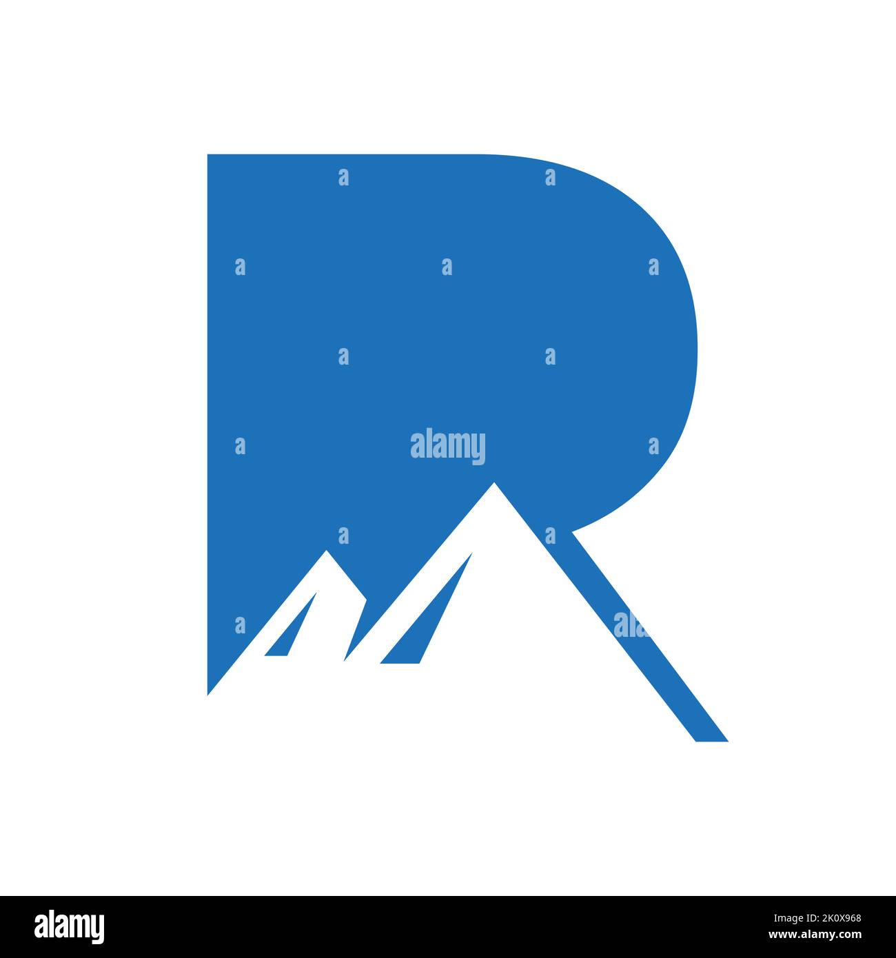 Letter R Mount Logo Vector Sign. Mountain Nature Landscape Logo Combine ...