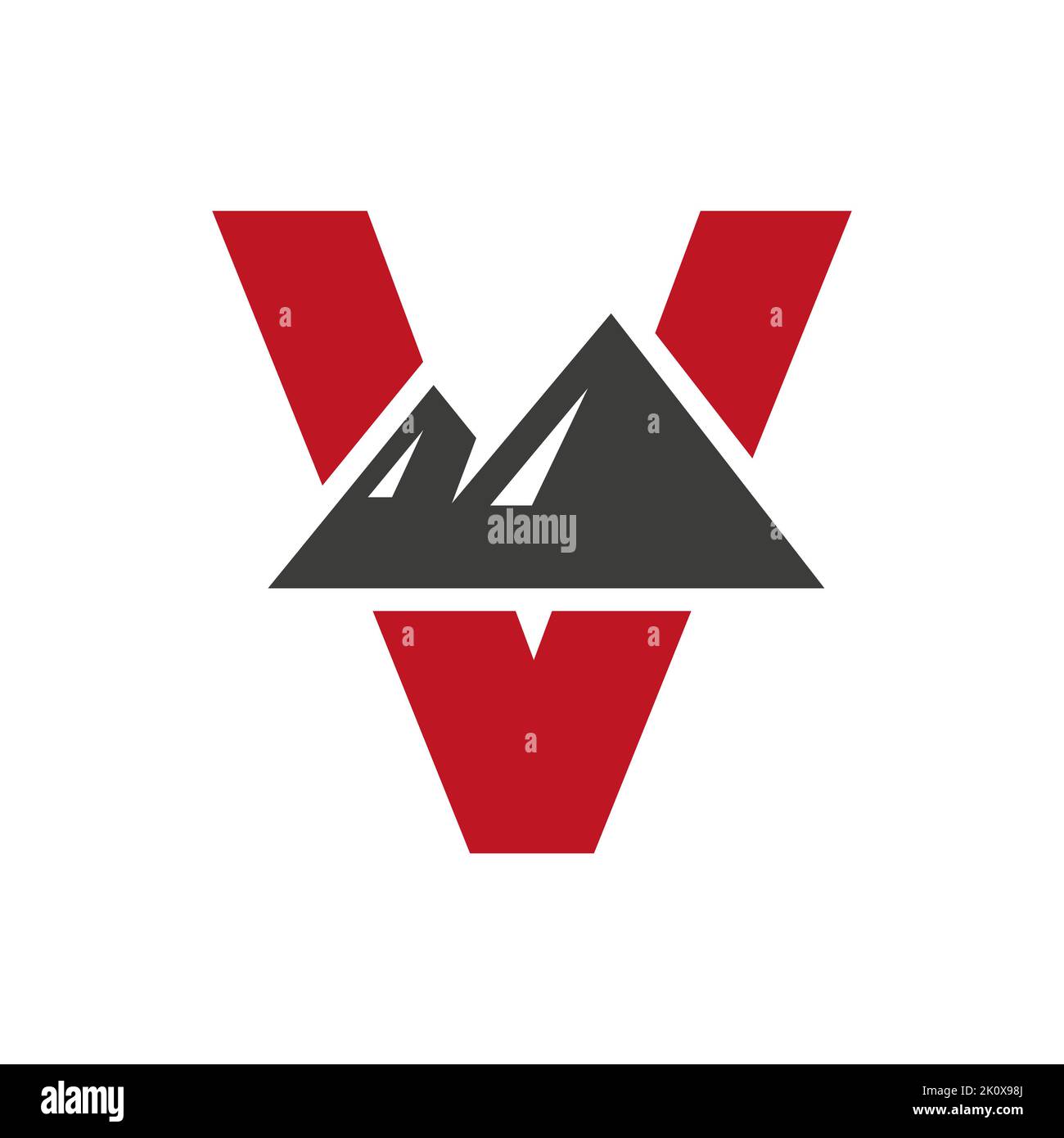 Letter V Mount Logo Vector Sign. Mountain Nature Landscape Logo Combine ...