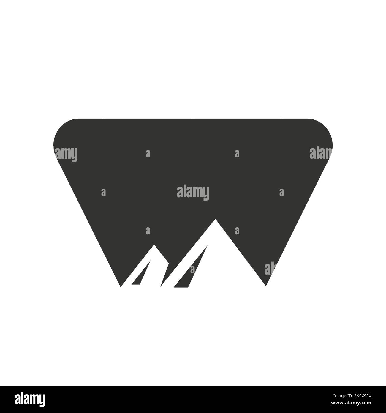 Letter V Mount Logo Vector Sign. Mountain Nature Landscape Logo Combine ...