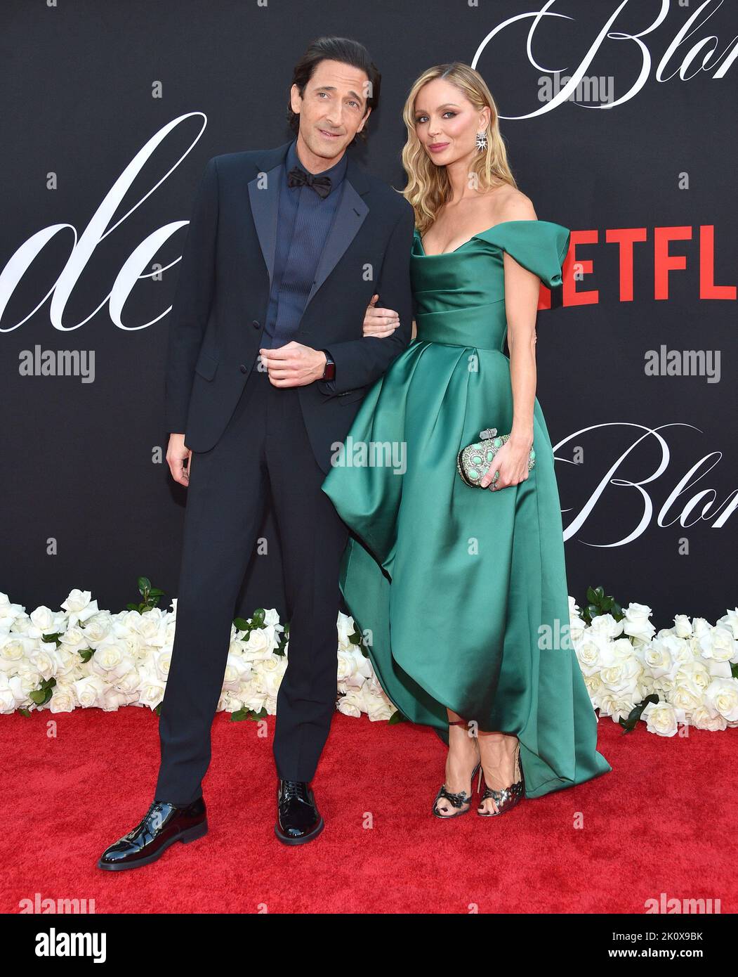 Adrien Brody and Georgina Chapman arriving to the U.S. premiere of ...