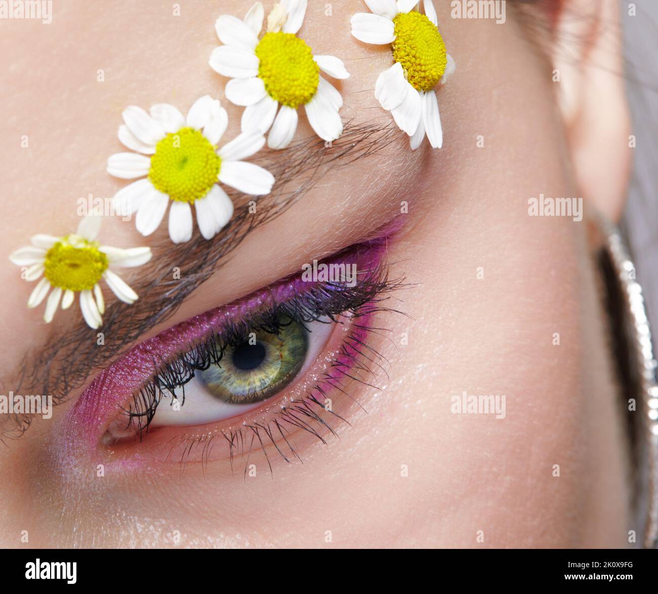 Closeup macro shot of human female eye. Woman with natural vogue face ...