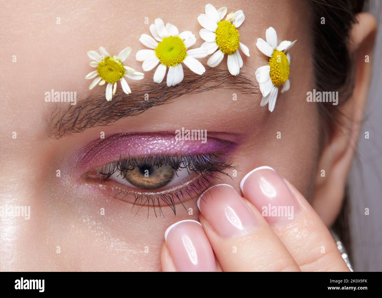 Closeup macro shot of human female eye. Woman with natural vogue face ...