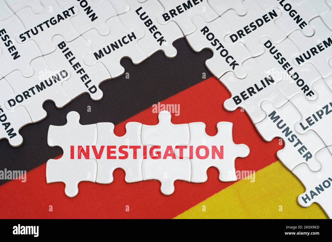 National concept. On the flag of Germany there are puzzles with the ...