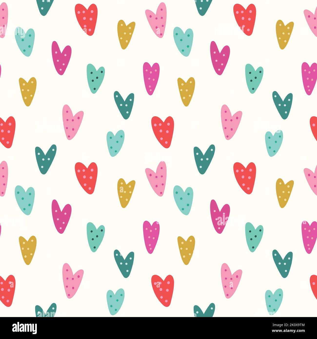 Heart pattern background. Cute vector seamless repeat pattern design of ...