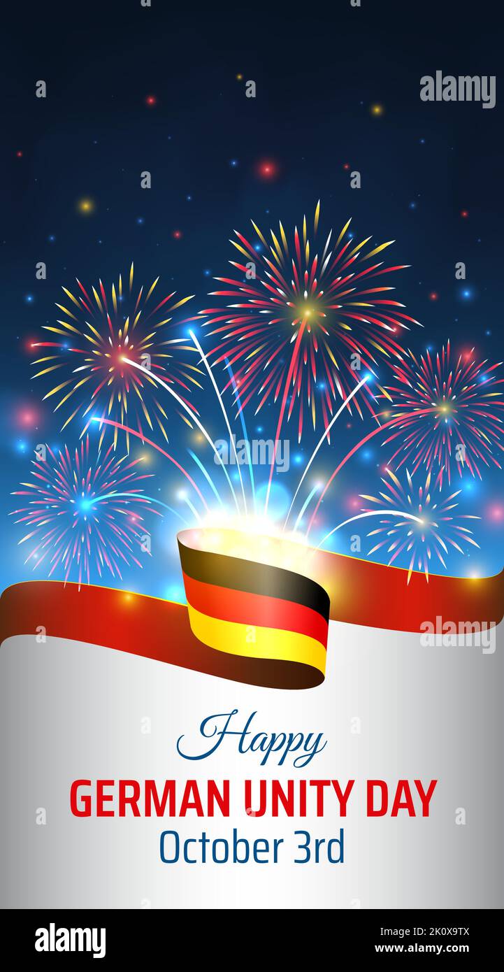 October 3, german unity day, vector template with german flag, colorful ...