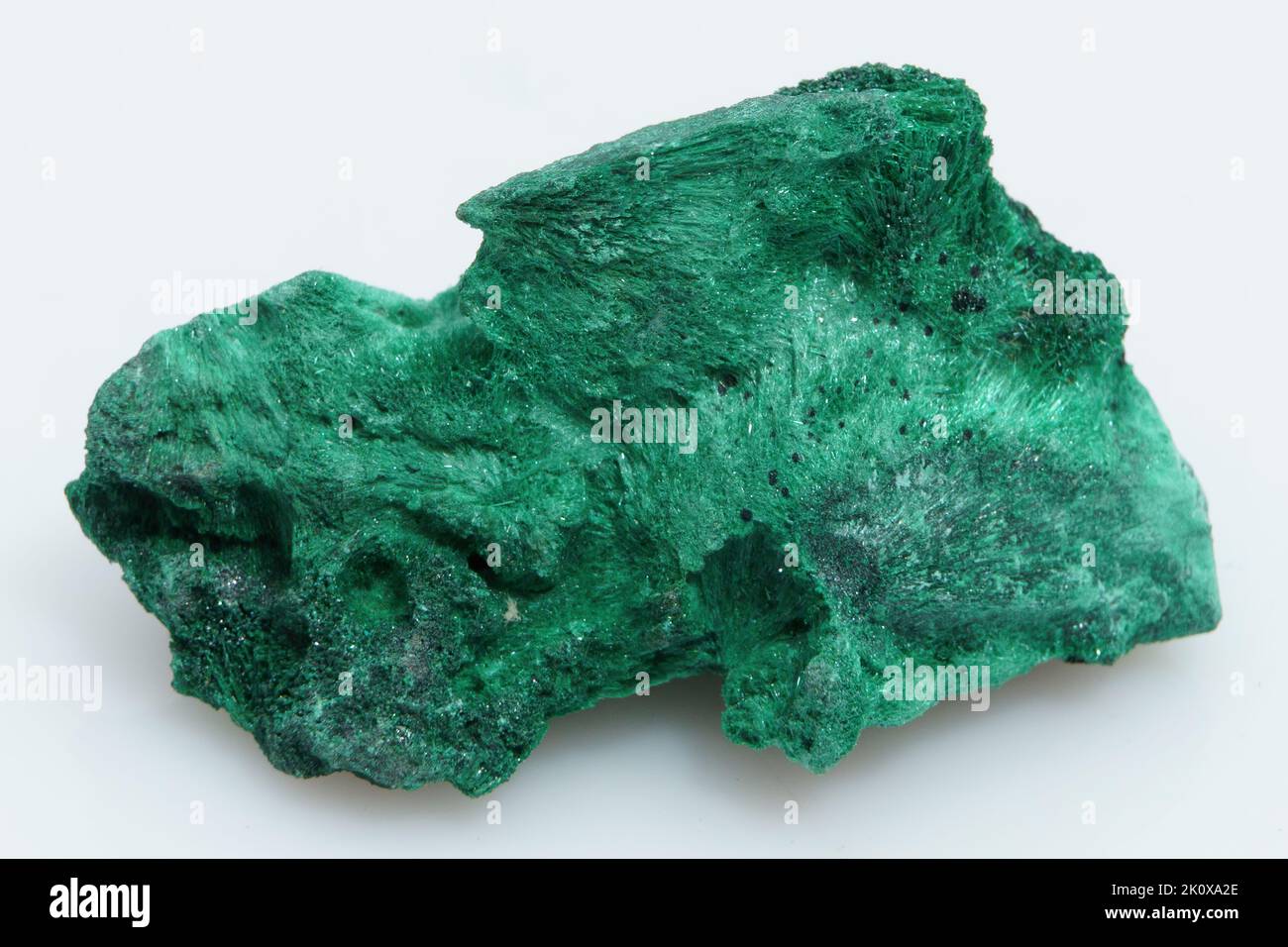 Natural gemstone green malachite on white background Stock Photo - Alamy