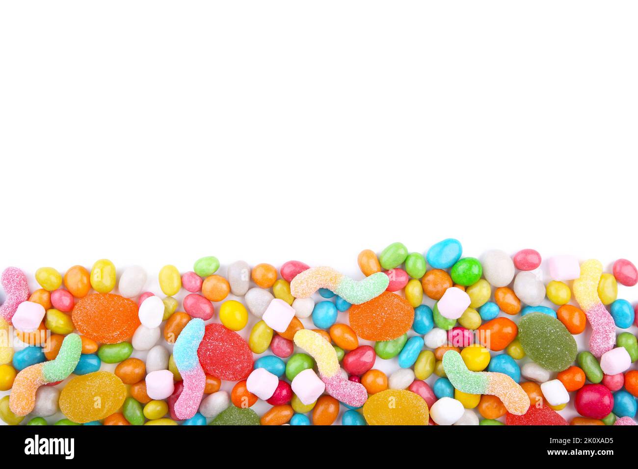 Different colored round candy isolated on white background Stock Photo ...