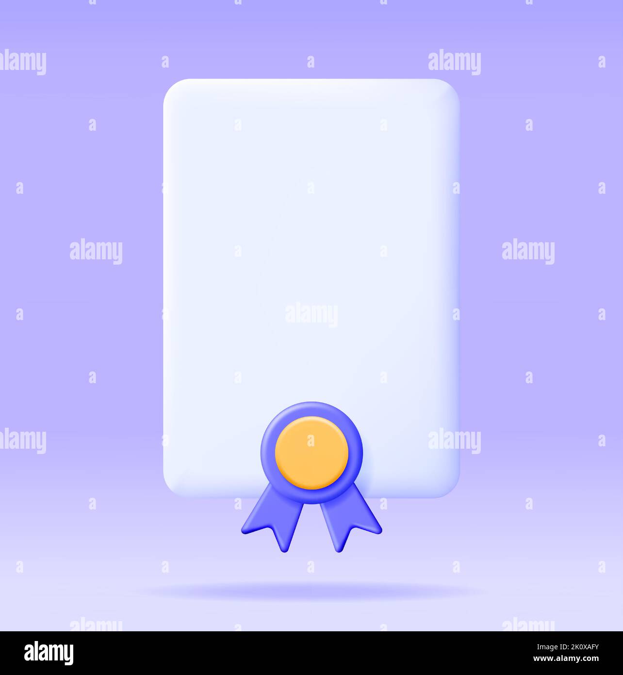 3D Certificate Icon with Stamp and Ribbon Stock Vector Image & Art - Alamy