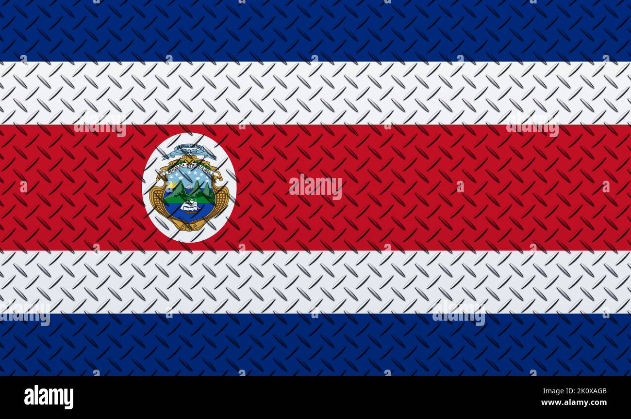 3D Flag of Costa Rica on a metal wall background Stock Photo - Alamy