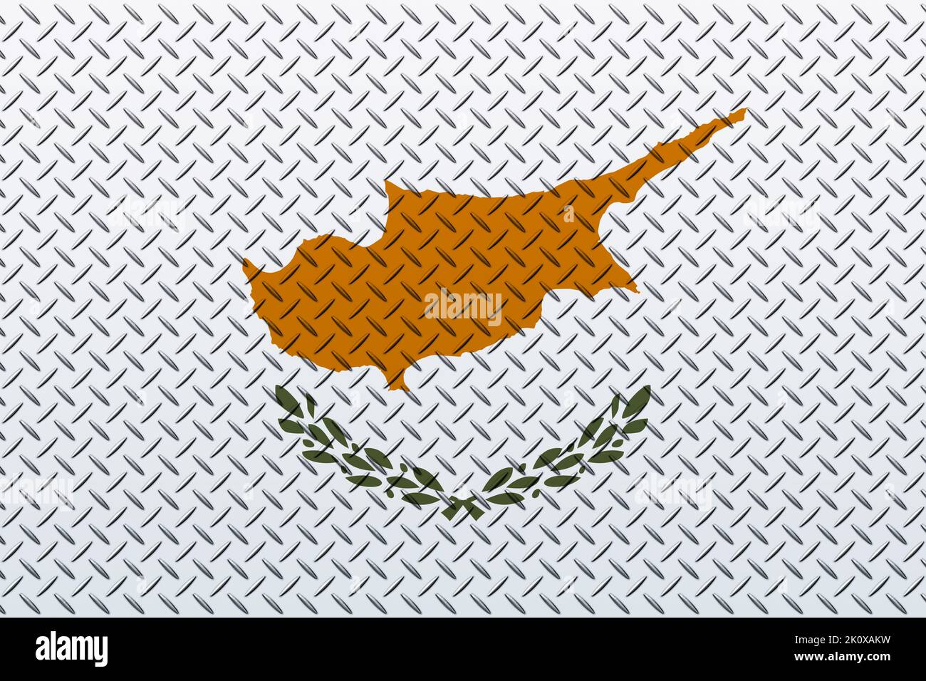 3D Flag of Cyprus on a metal wall background Stock Photo - Alamy