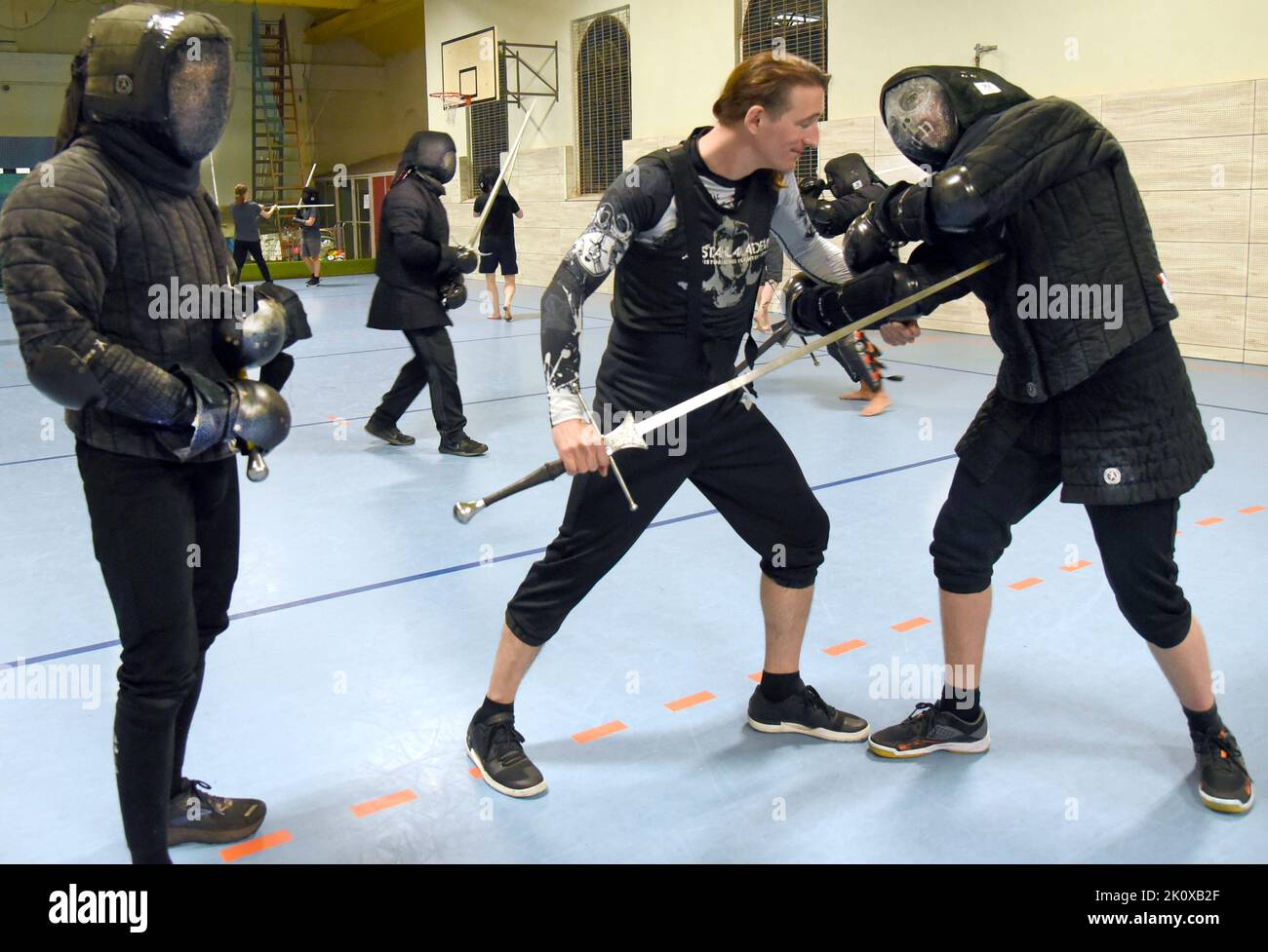 Leipzig, Germany. 08th Sep, 2022. Historical fencing with long swords ...