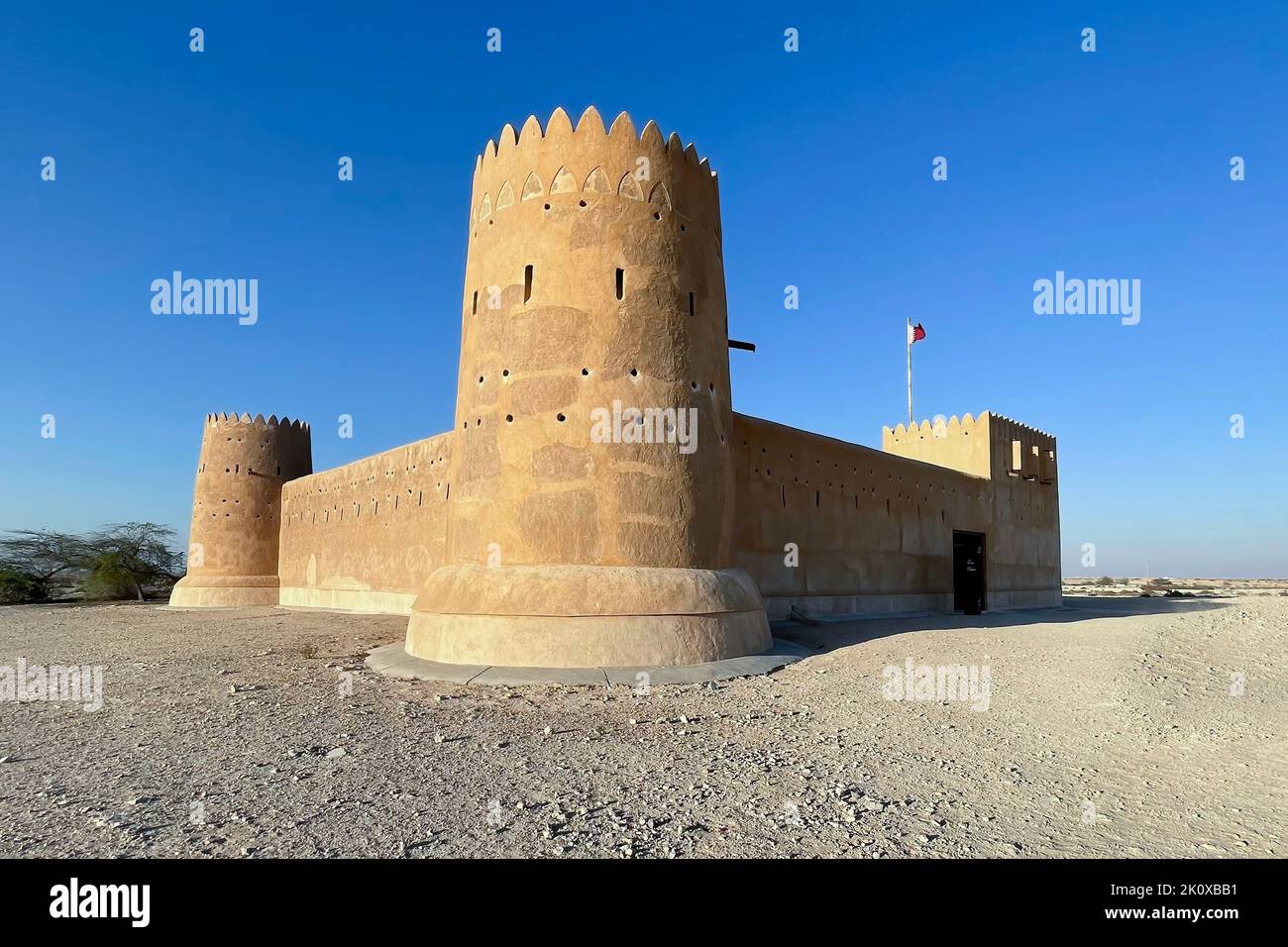 Rebuilt historic Fort Zubarah (Al Zubara) in North East of the deserts ...
