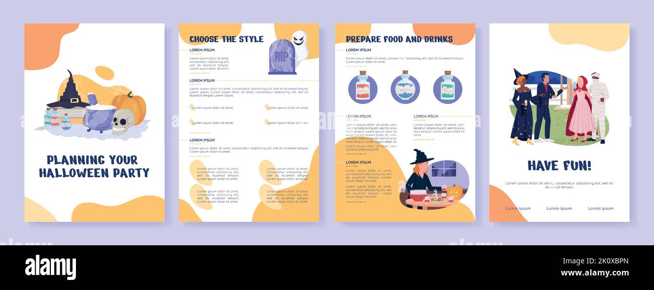 Planning Halloween party flat vector brochure template Stock Vector ...