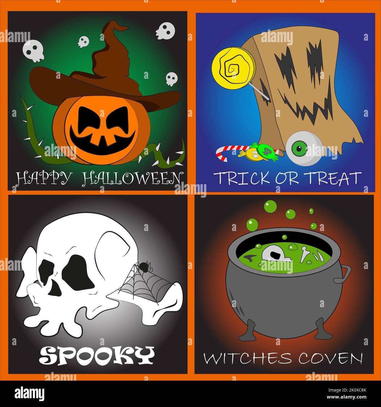 collection of halloween cards for congratulations Pack banner Stock ...