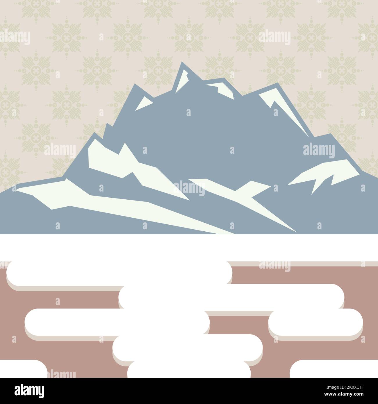 An illustration of beautiful snowy mountains during wintertime Stock ...