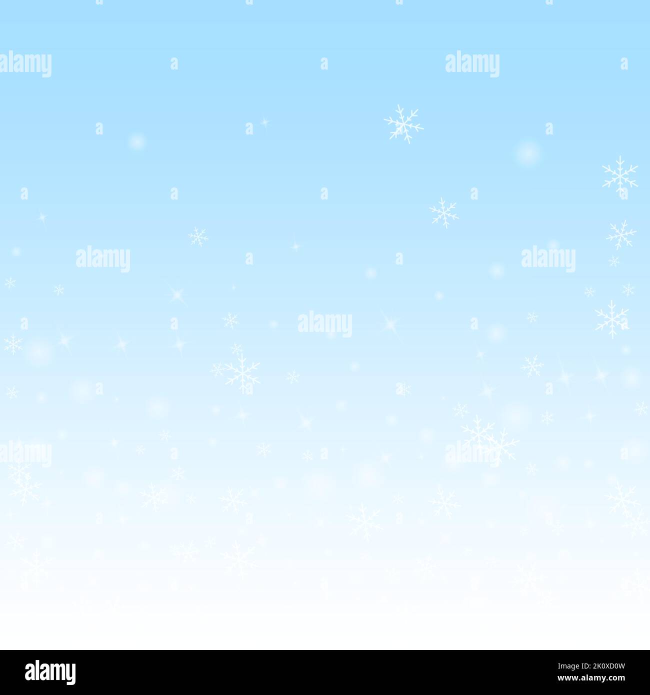 Christmas falling snow background. Subtle flying snow flakes and stars ...