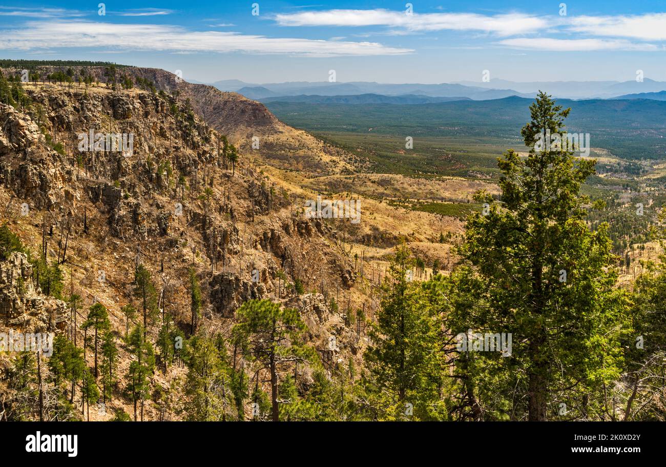 Mogollon Rim escarpment, view from Forest Road 300 (Rim Road), in ...