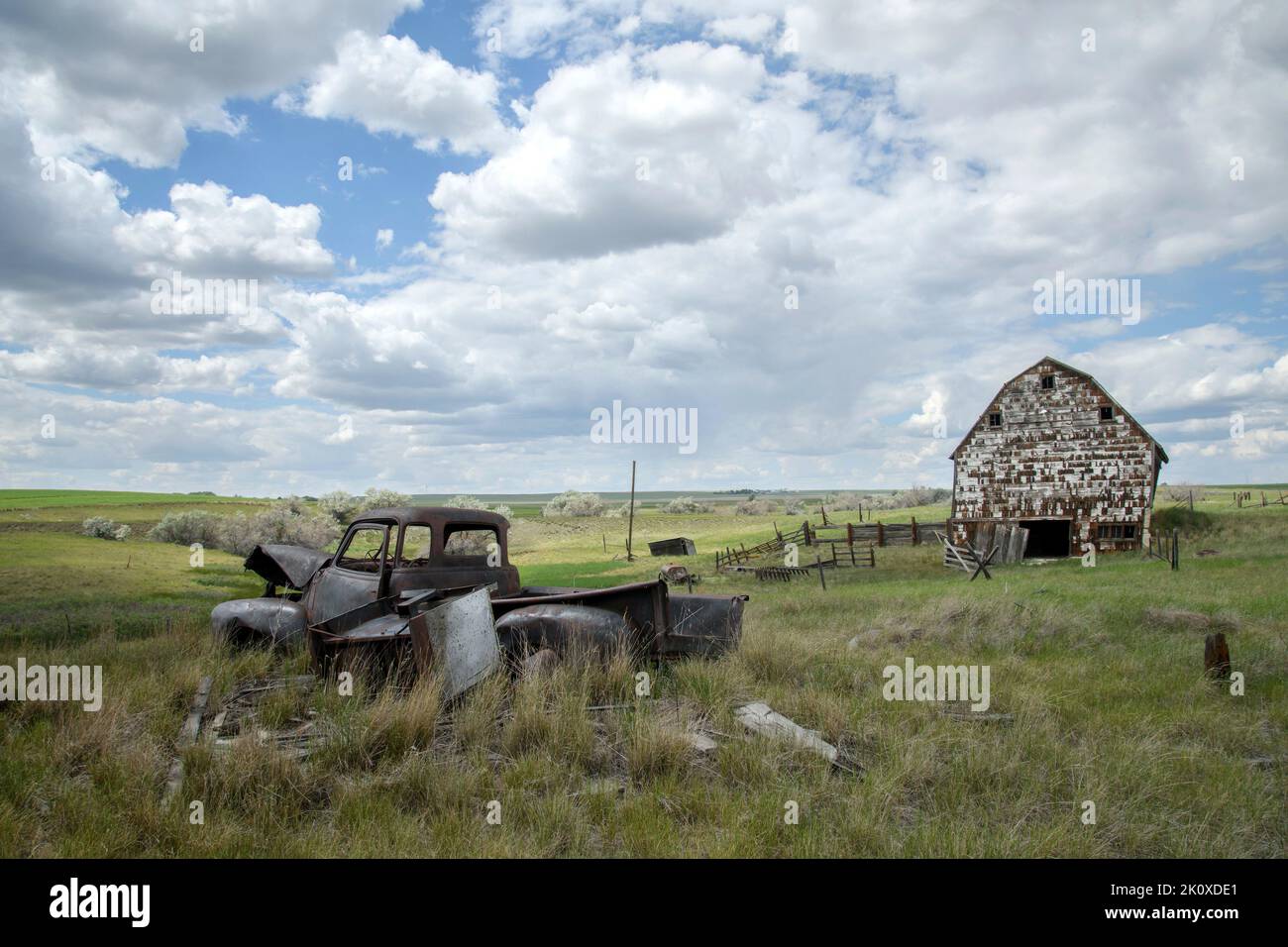 USA, Great Plains, Montana, Big Sandy, abandoend farm Stock Photo - Alamy