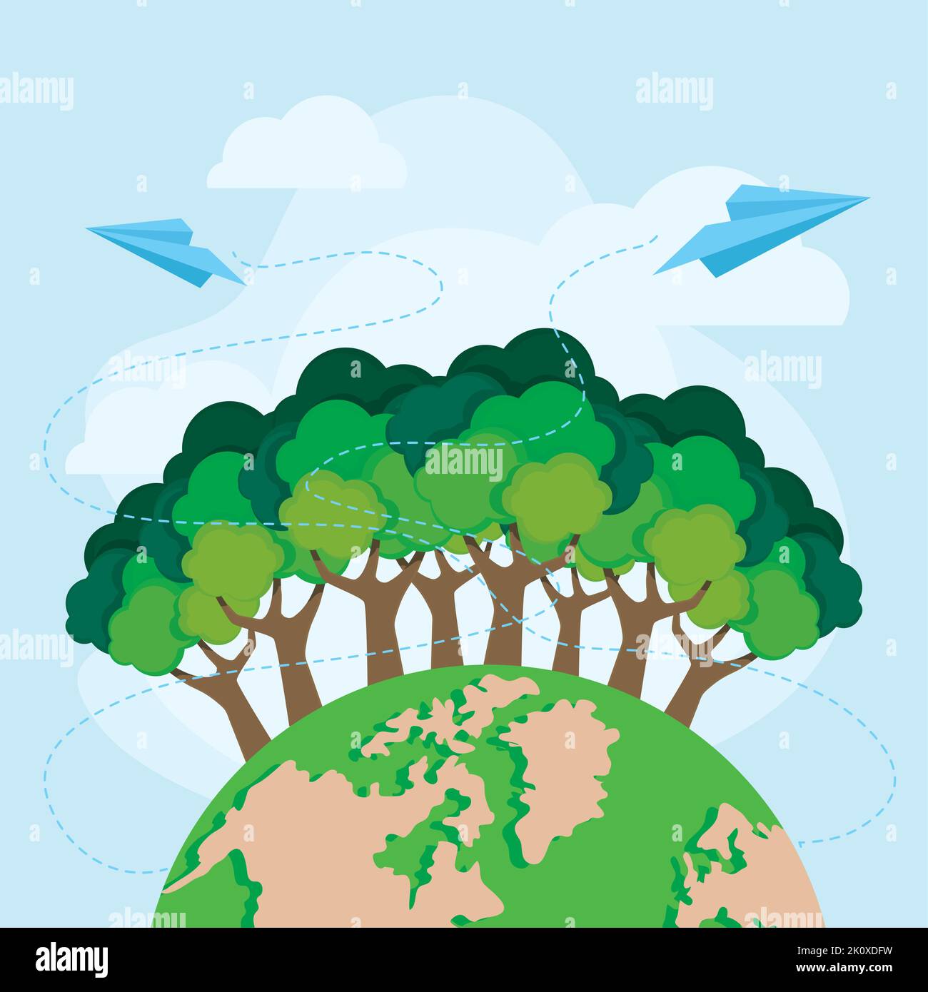 planet earth with forest Stock Vector Image & Art - Alamy
