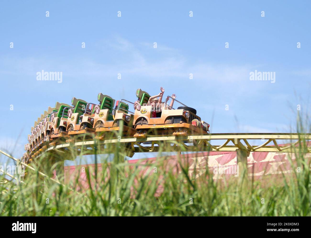 INDIANAPOLIS,INDIANA,USA-AUGUST 08:Children enjoying Roller Coaster ...