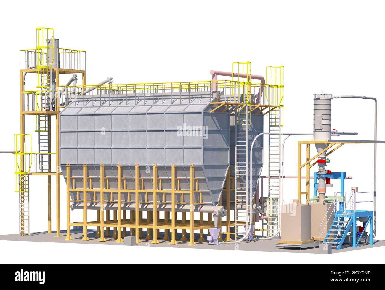 storage horizontal silos isolated on vhite. 3d rendering Stock Photo ...