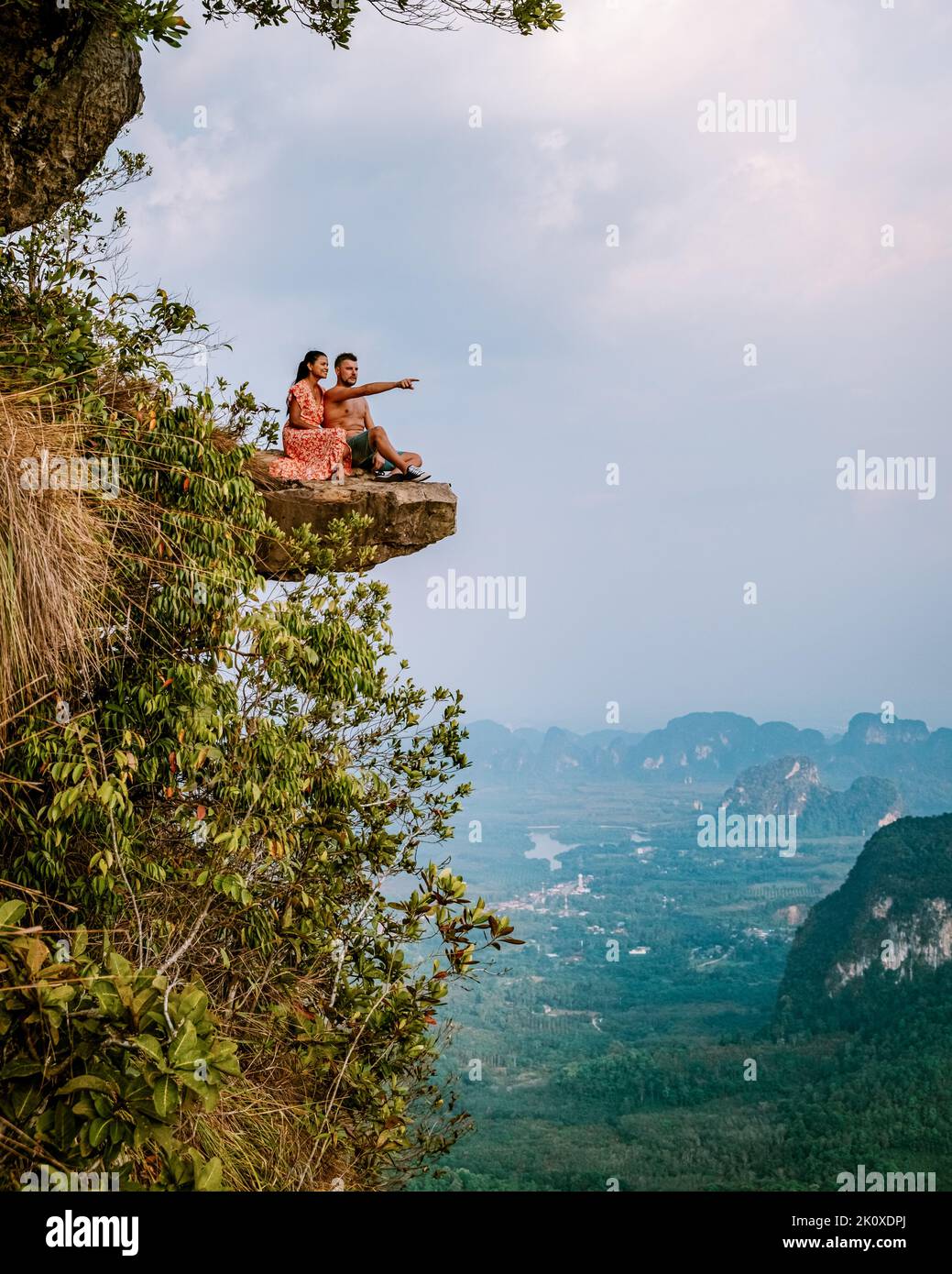 Thai jungle near Krabi hiking to the top of Khao Ngon Nak Nature Trail ...