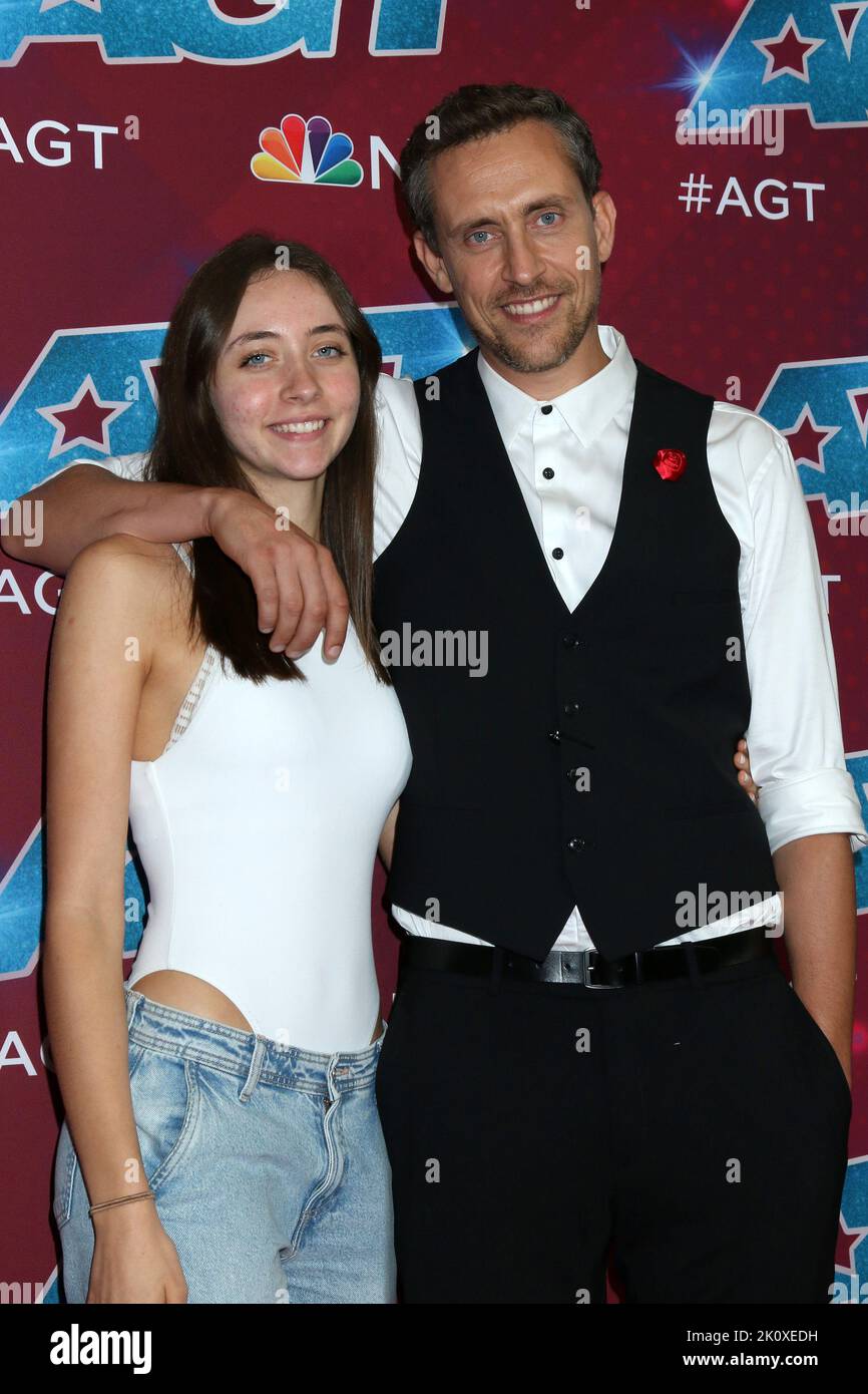 LOS ANGELES - SEP 13: Nicholas RIBS, daughter Emma at the America's Got ...