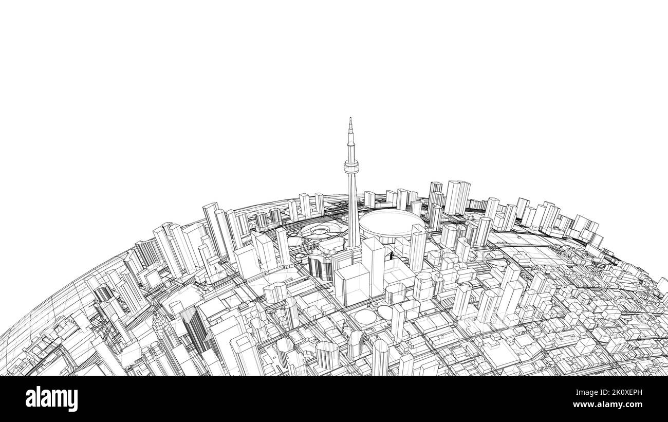 3d city sphere. Vector rendering of 3d Stock Vector Image & Art - Alamy