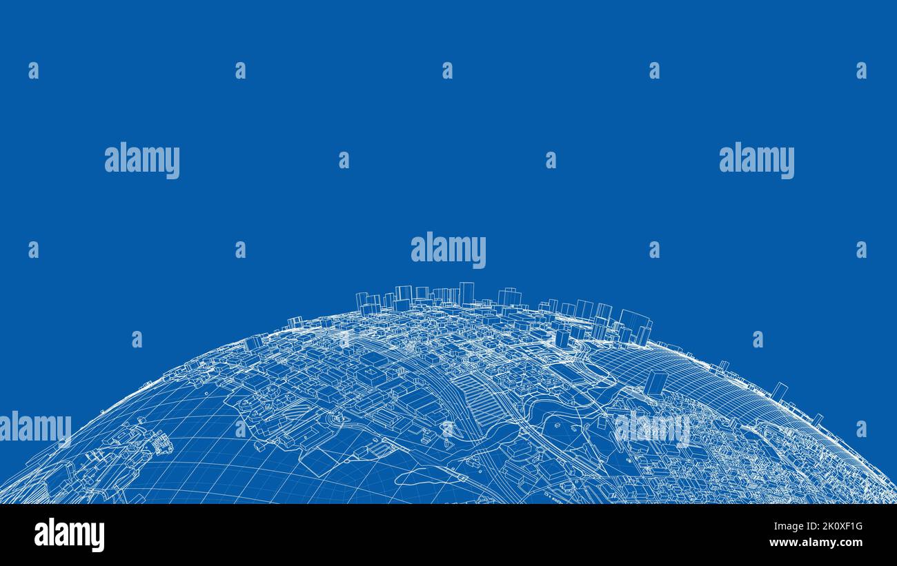 3d city sphere. Vector rendering of 3d Stock Vector Image & Art - Alamy
