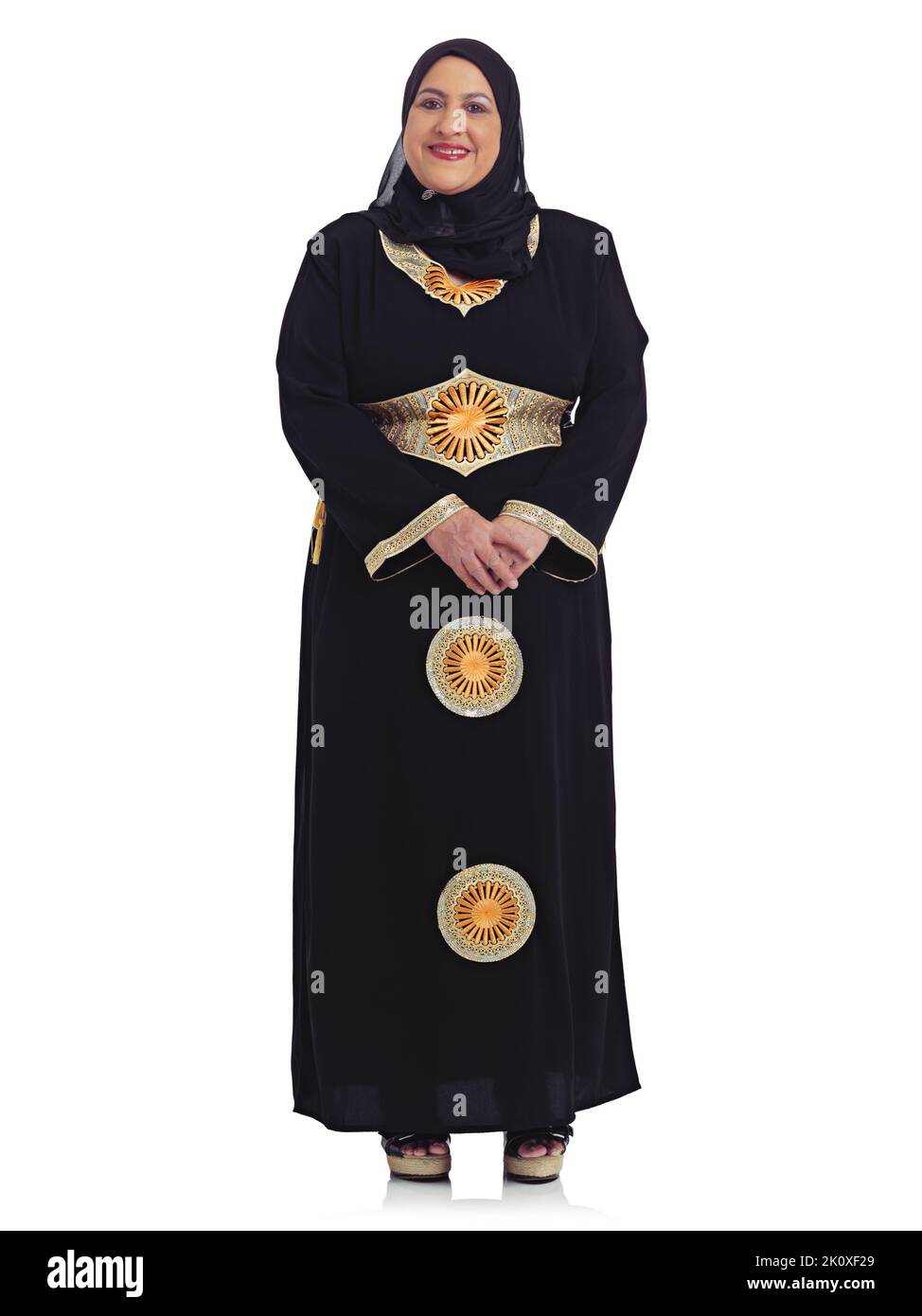 Beautiful traditions. Studio portrait of a senior muslim woman isolated ...
