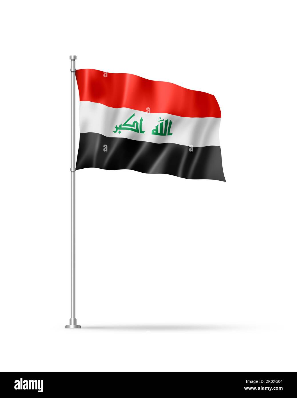 Iraq flag, 3D illustration, isolated on white Stock Photo - Alamy
