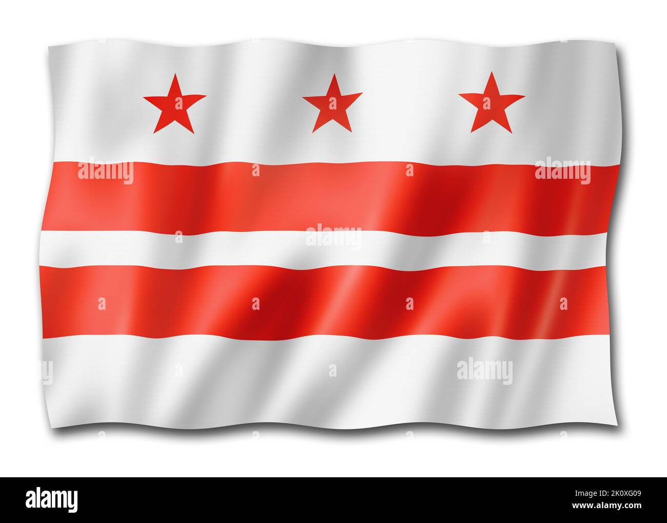 Washington, District of Columbia flag, united states waving banner ...