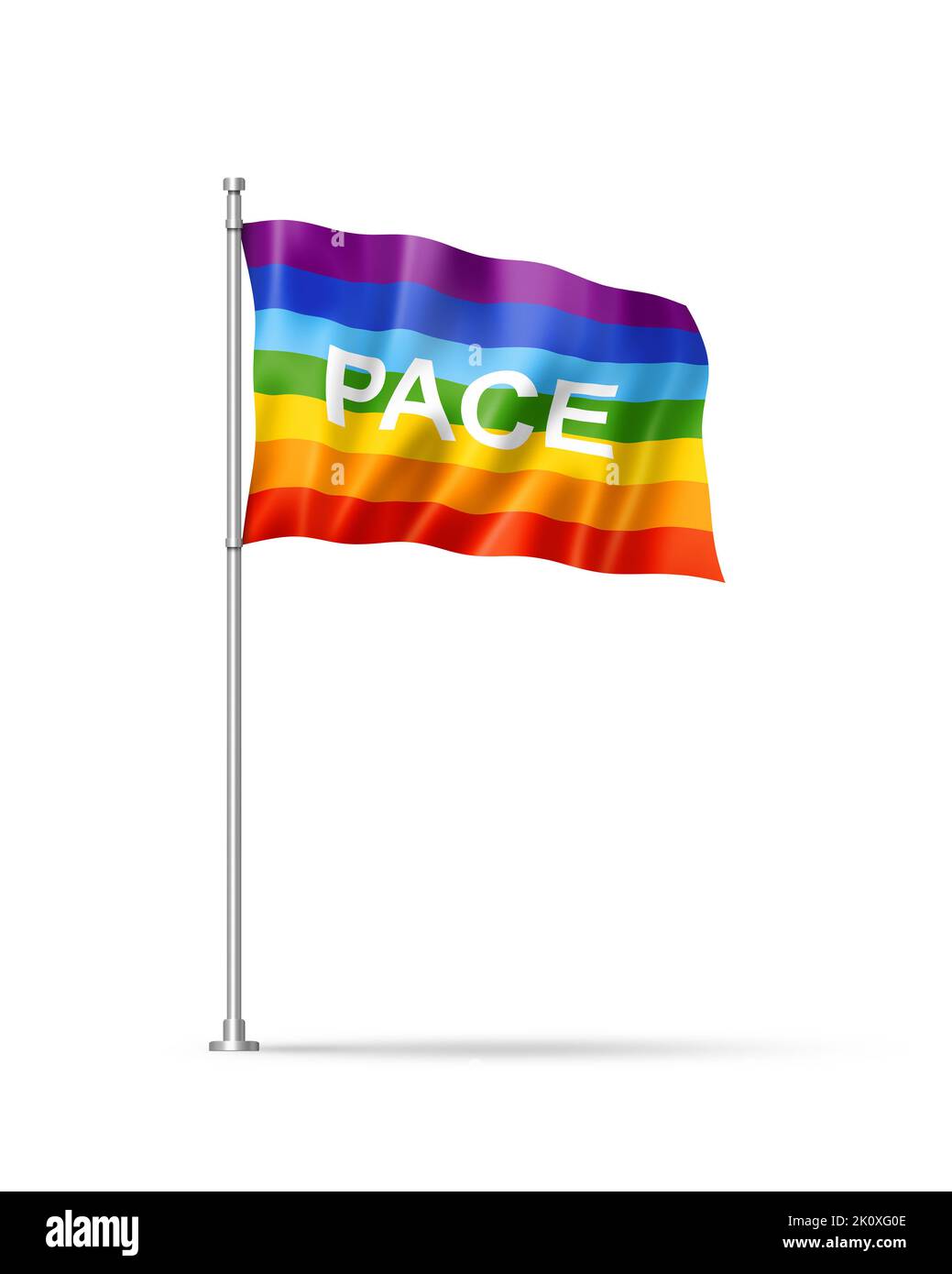 Rainbow peace - pace flag, 3D illustration, isolated on white Stock ...