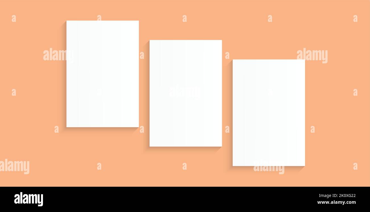 Realistic Paper Pages Mockup Illustration Business Office Presentation ...