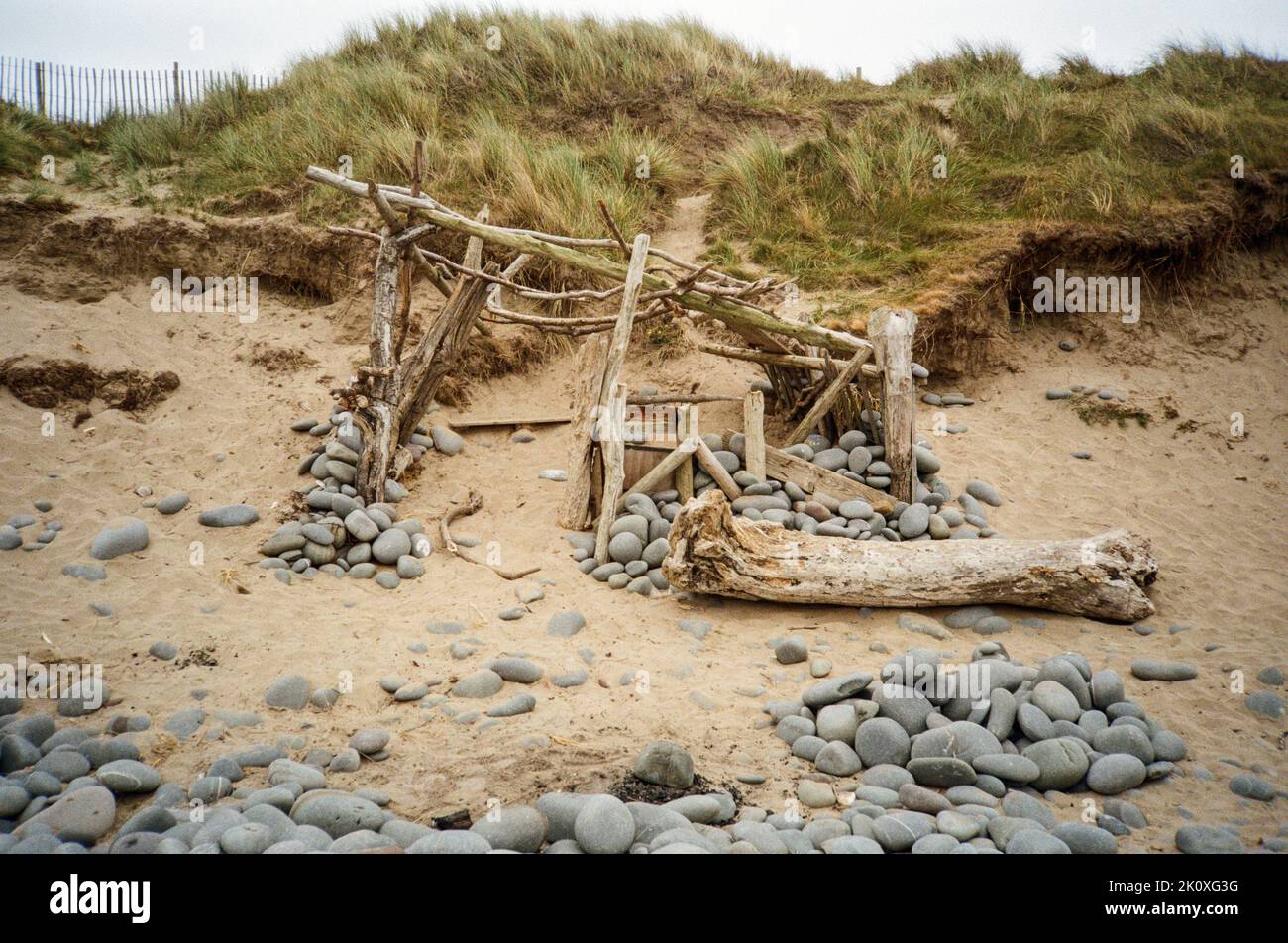 Den building on Westward Ho! beach, North Devon, England, United ...