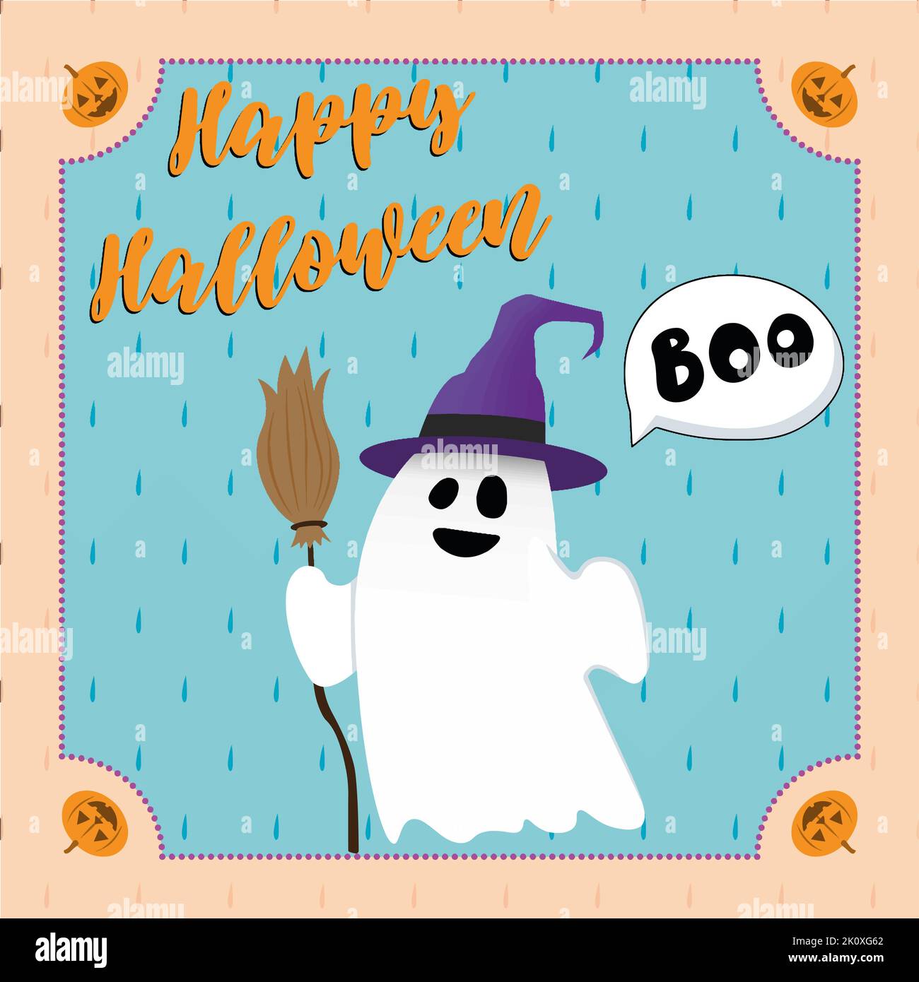 halloween greeting card with ghost withe text Stock Vector Image & Art ...