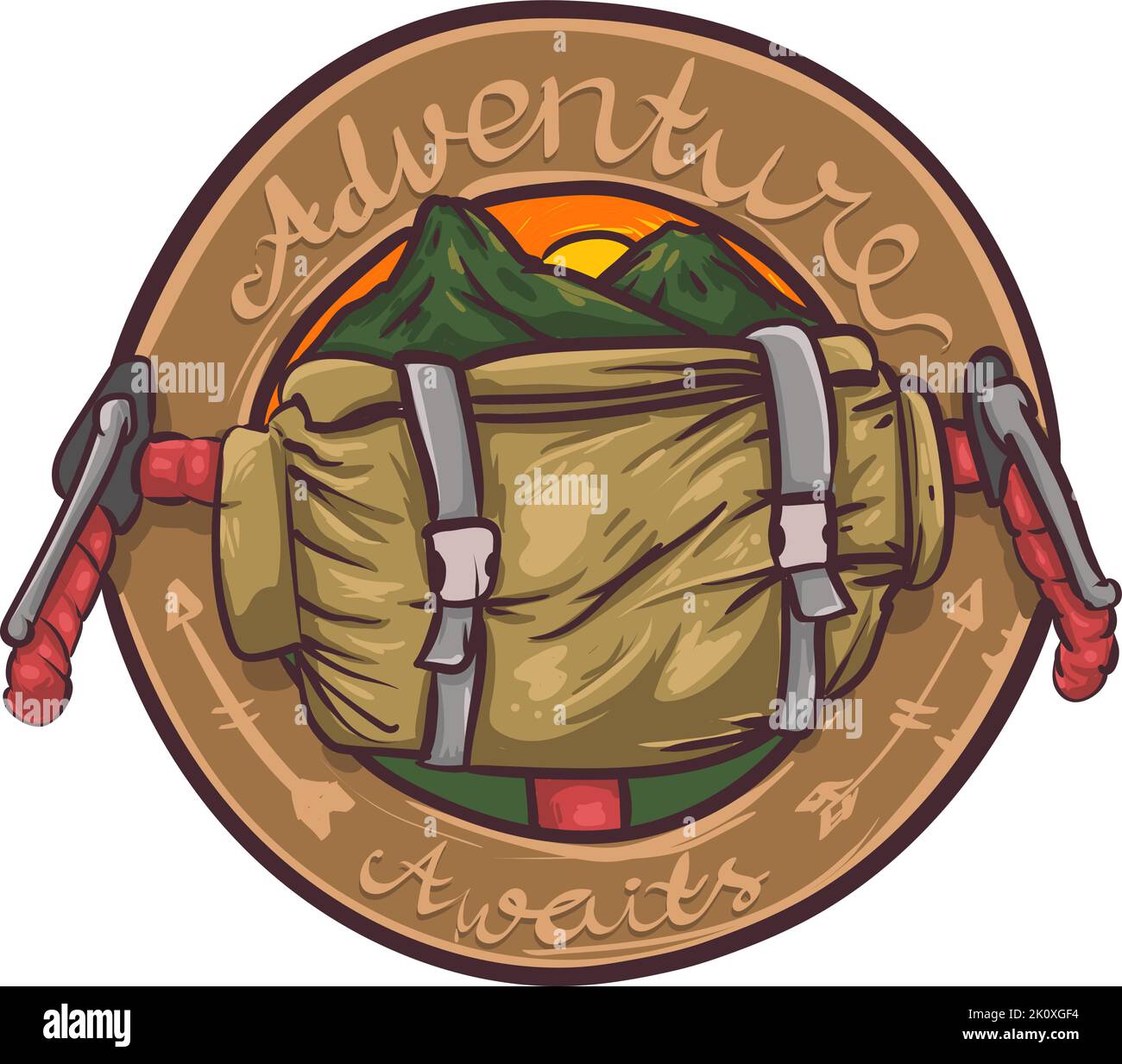 adventure awaits. mountains behind handlebar bag luggage for bike ...