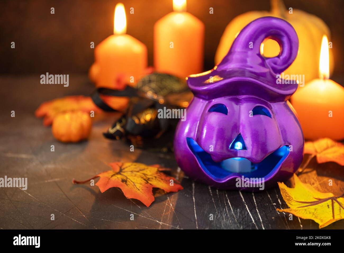 Creative background Halloween party concept. Holiday decorations ...