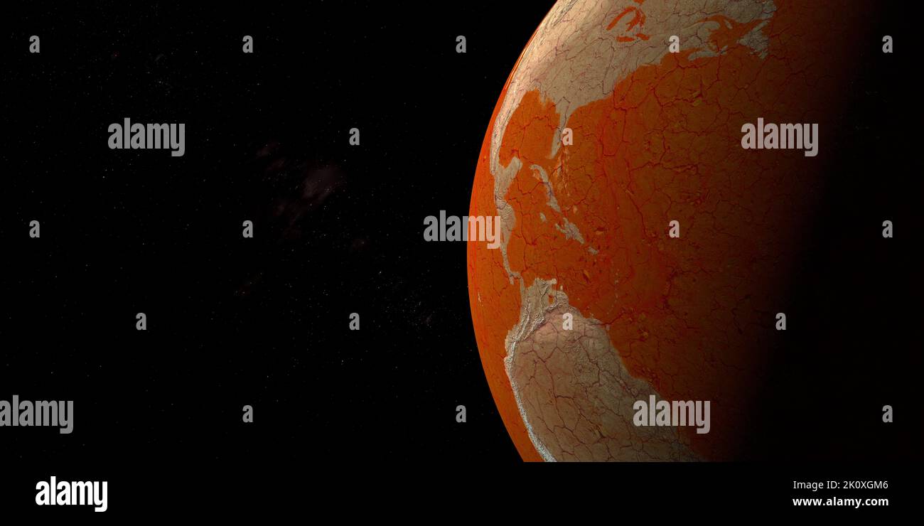 American continent in a desert earth planet in the spac Stock Photo - Alamy