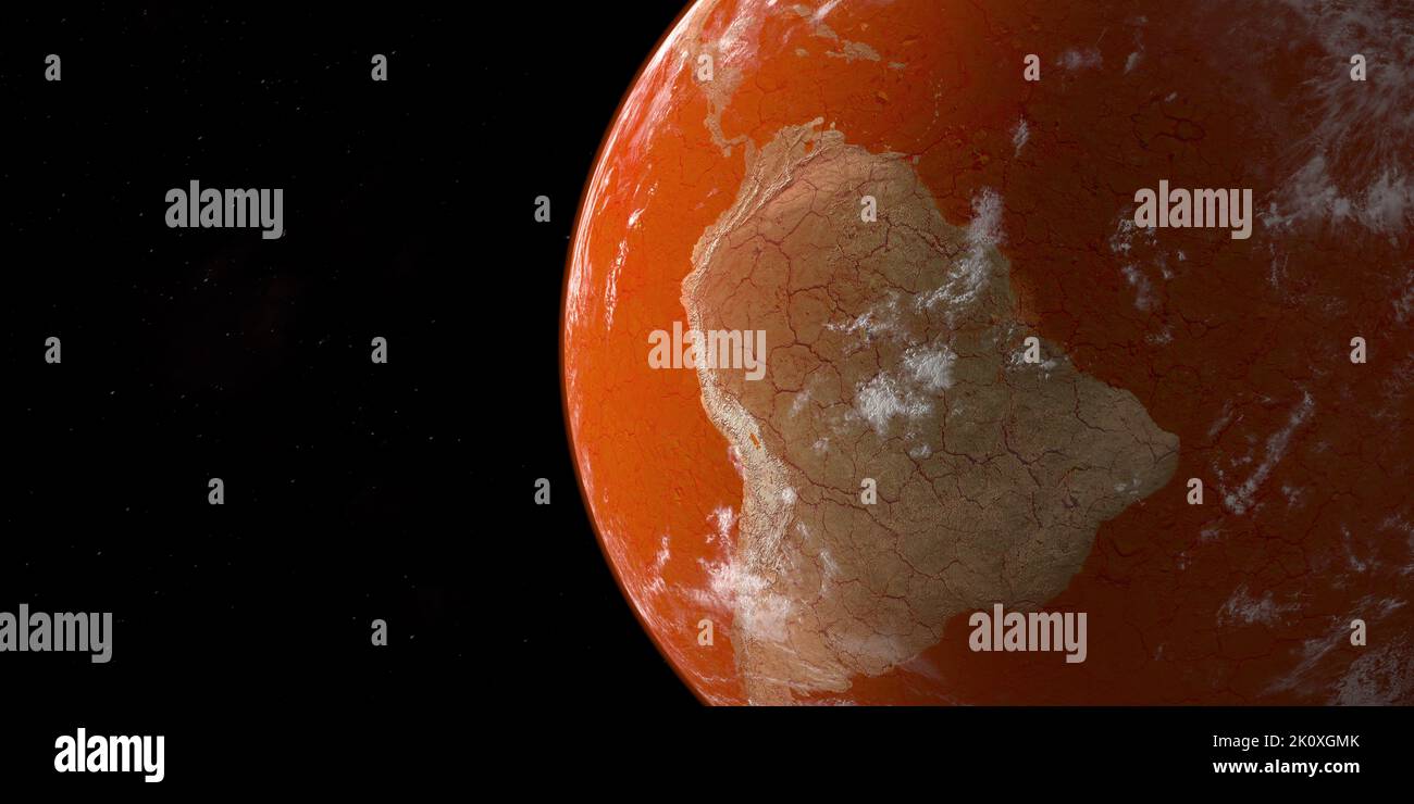South american continent in a desert earth planet in the space Stock ...