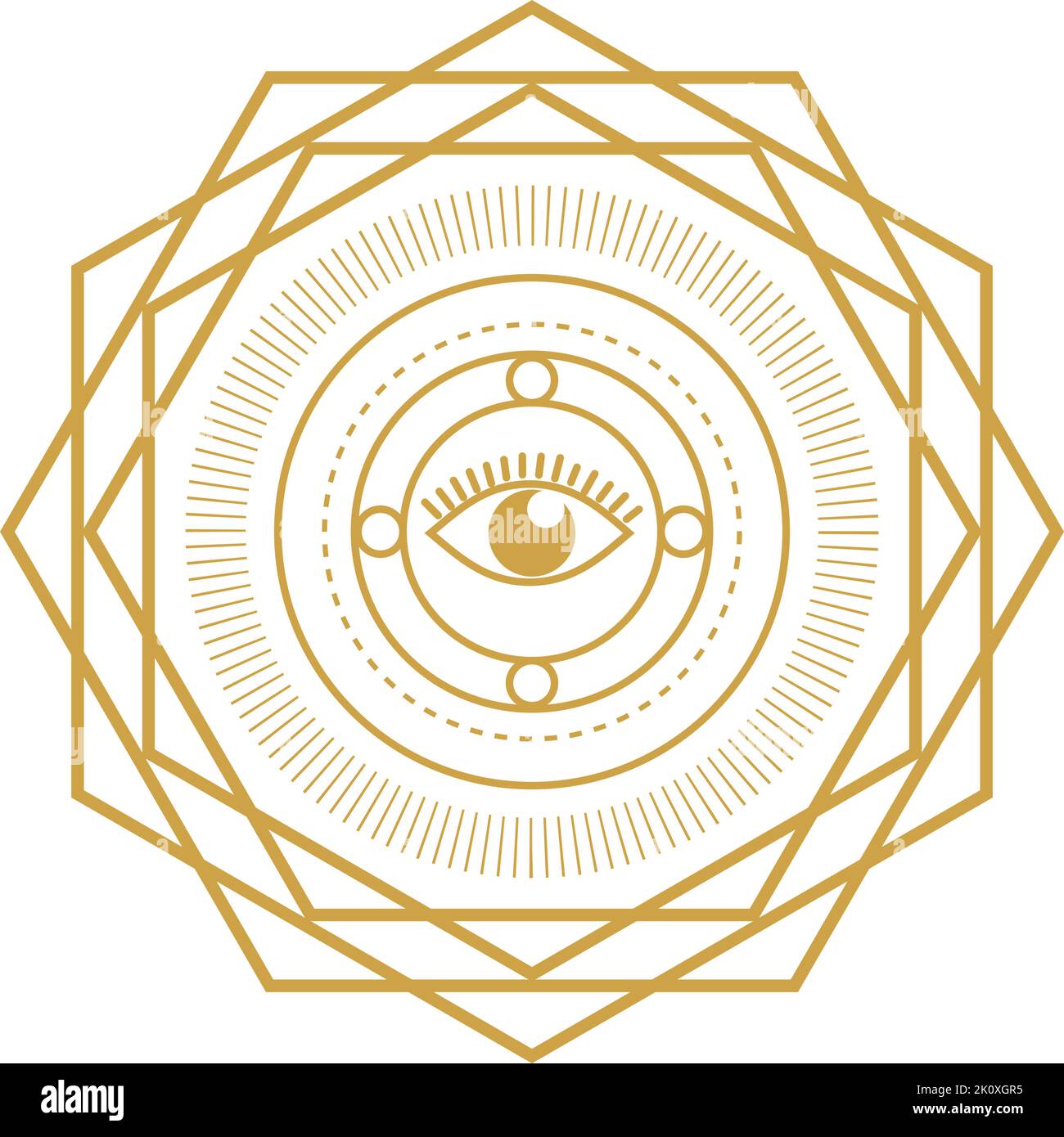 Geometric symbols, Sacred mystic signs Illustration Stock Vector Image ...