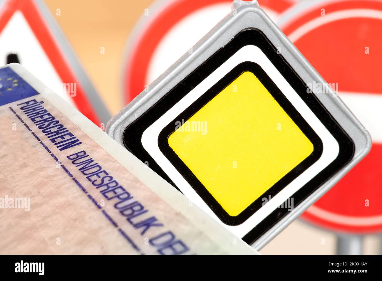 German driving license and road signs Stock Photo - Alamy
