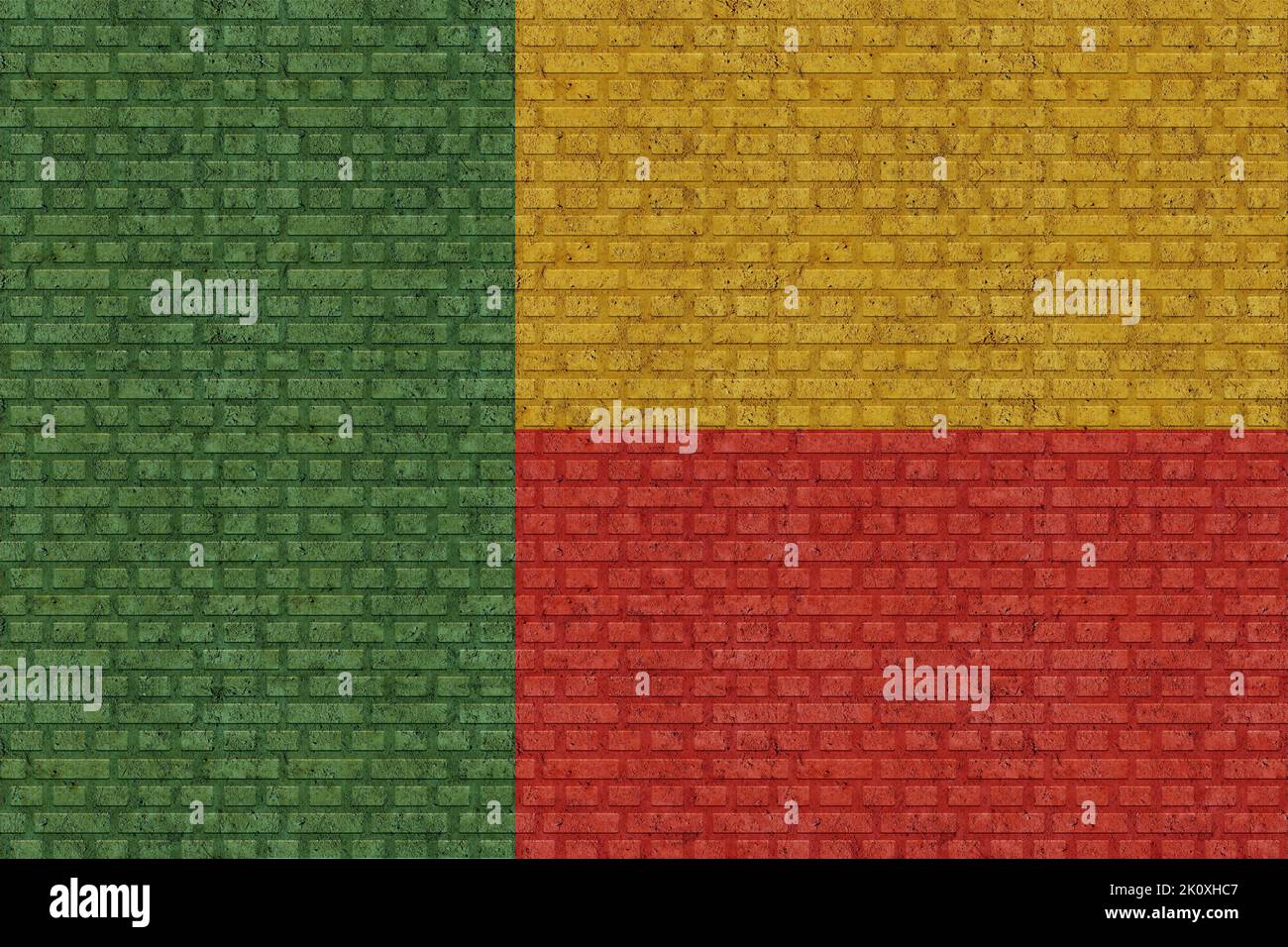 3D Flag of Benin on an old brick wall background Stock Photo - Alamy