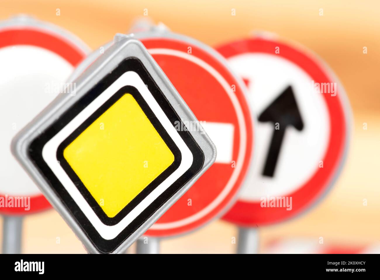 Close up of various road signs Stock Photo - Alamy