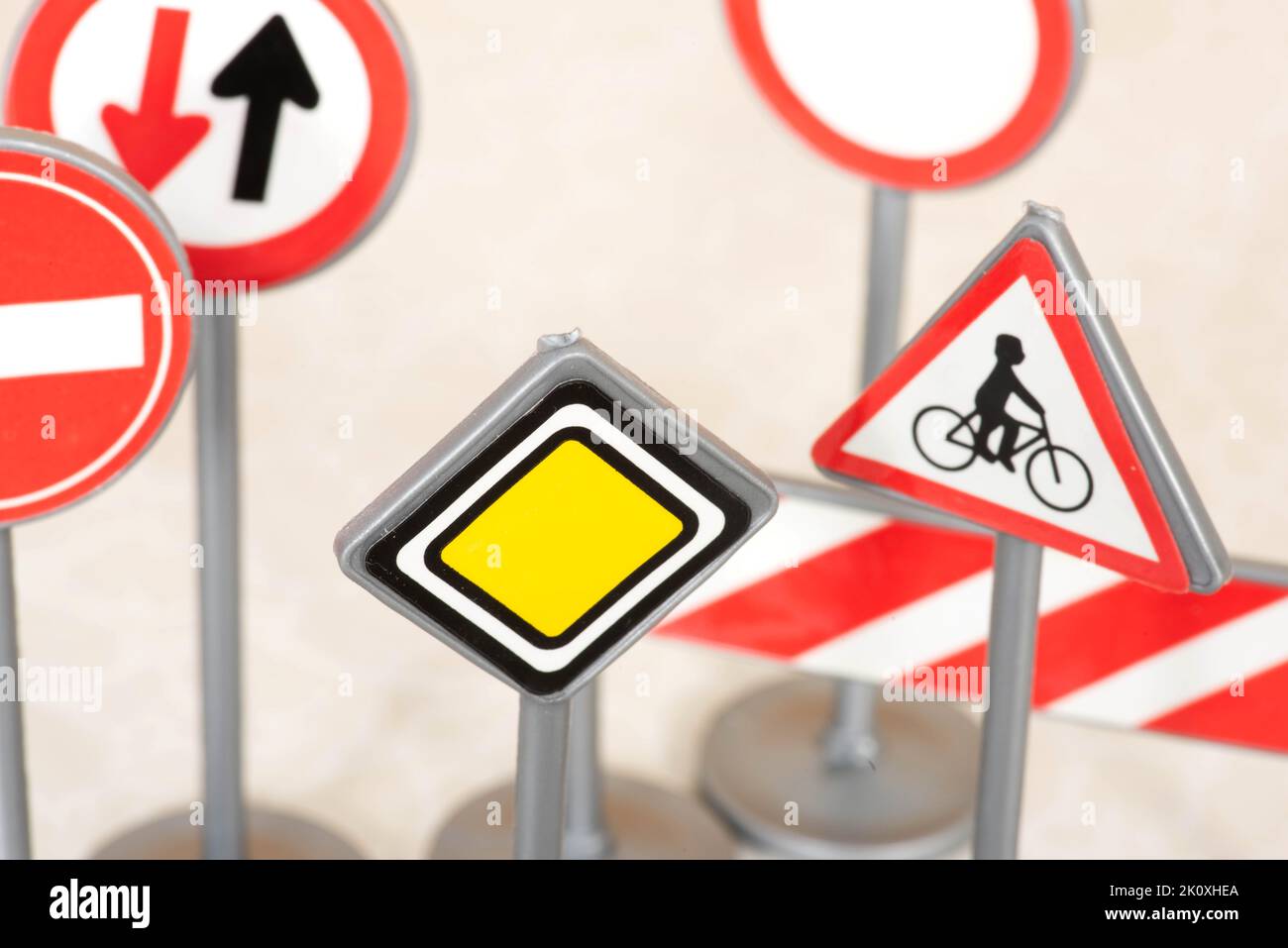Close up of various road signs Stock Photo - Alamy