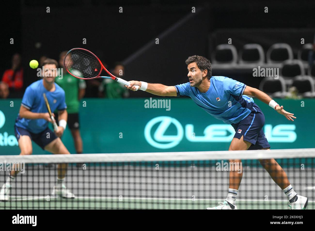 Maximo González and Horacio Zeballos (Argentina) against Sweden. Davis ...